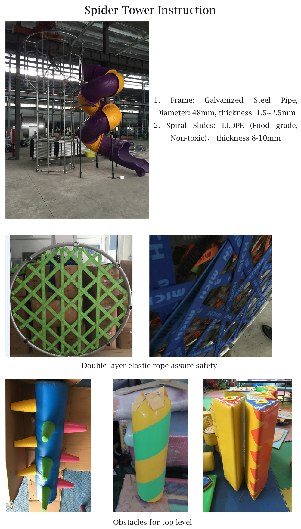 Spider Mountain Climbing Tower with Spiral Slides - Buy Spider Tower ...