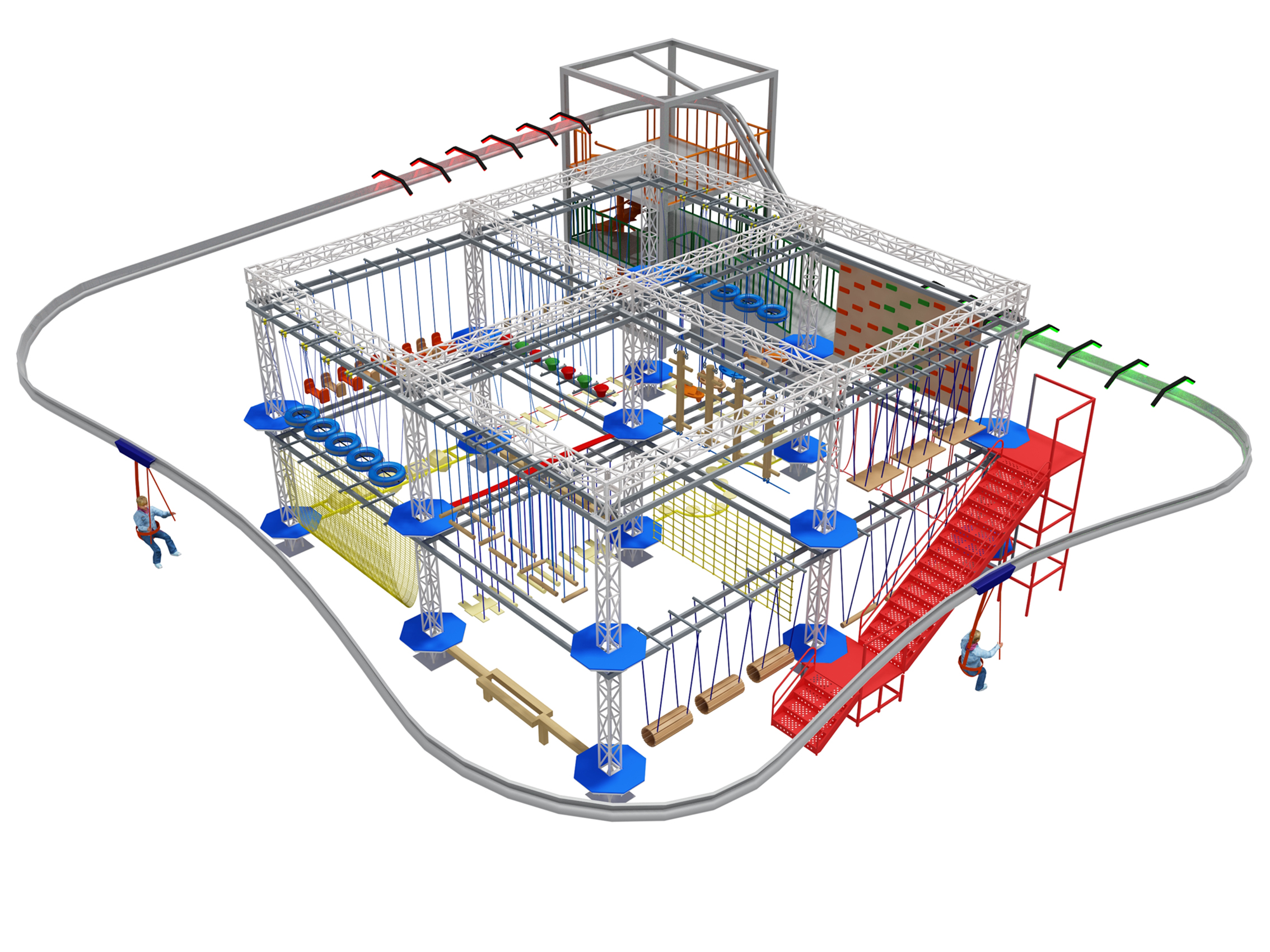 560sqm Indoor Zipline Trampoline Park - Buy 560sqm indoor trampoline ...